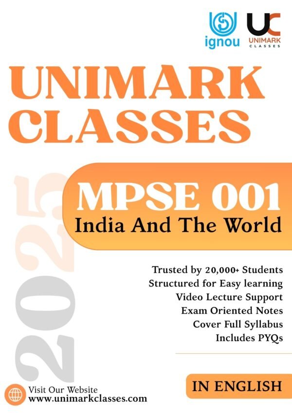 IGNOU MPSE 001 India and the World Notes PDF December 2025 – Hindi ...